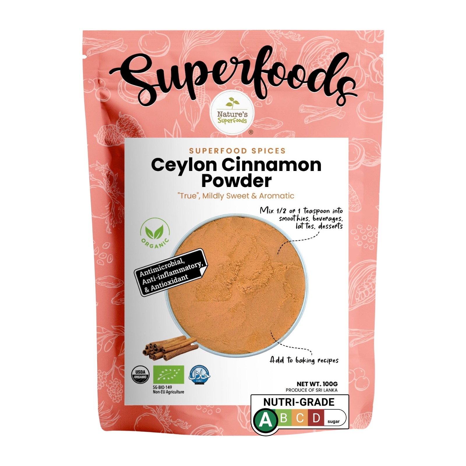 Nature's Superfoods Organic Ceylon Cinnamon Powder (Premium) | NTUC ...
