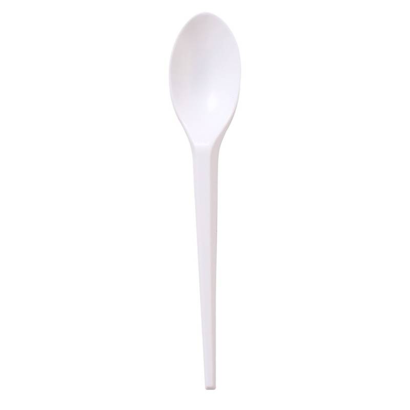 MTRADE Disposable 7 Inch White Plastic Spoons | NTUC FairPrice