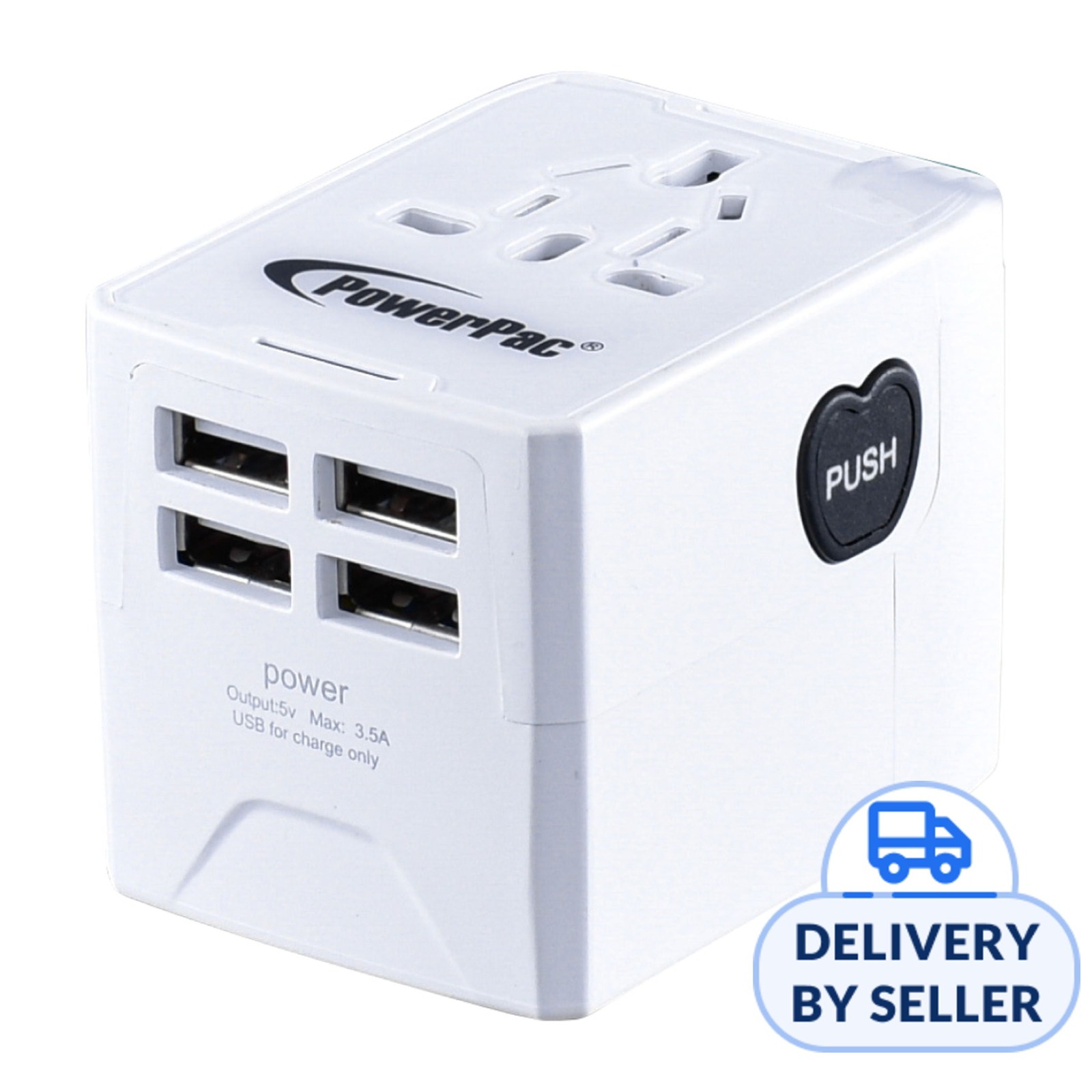 PowerPac Multi Travel Adapter With 4 USB Charger - PP7981 | NTUC FairPrice
