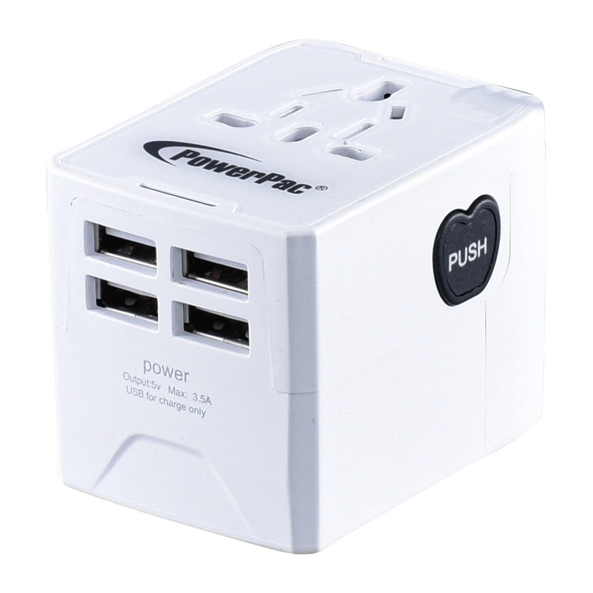 PowerPac Multi Travel Adapter With 4 USB Charger - PP7981 | NTUC FairPrice