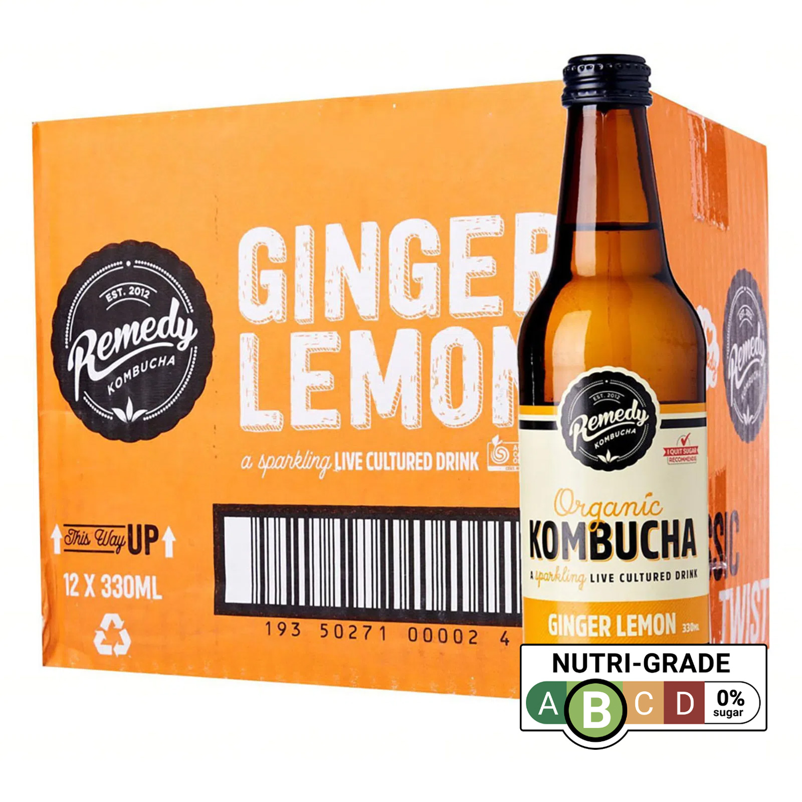 Remedy Organic Kombucha - Ginger & Lemon | NTUC FairPrice