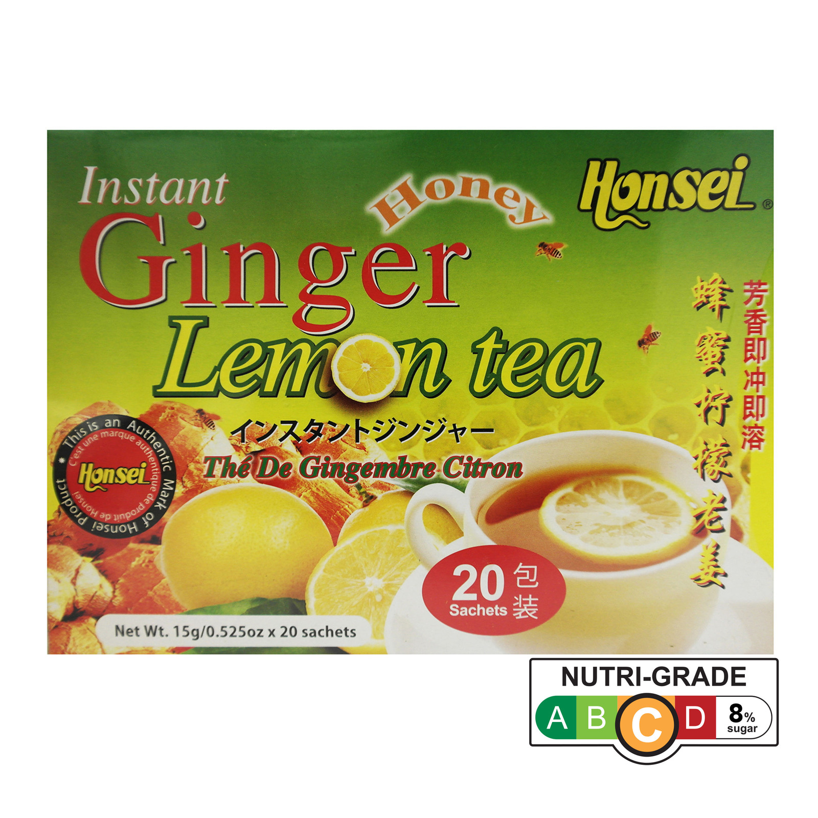 Honsei Instant Honey Lemon Ginger Tea (20 sachets) | NTUC FairPrice