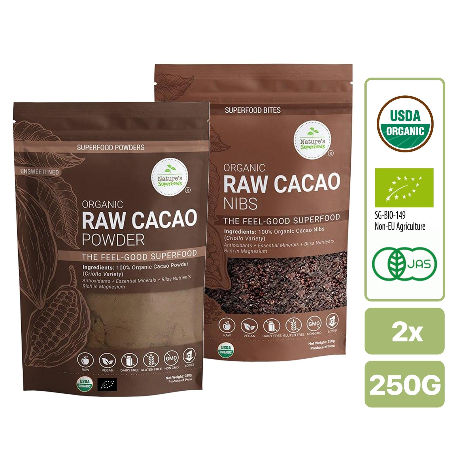 Nature's Superfoods Organic Raw Cacao Powder + Nibs | NTUC FairPrice
