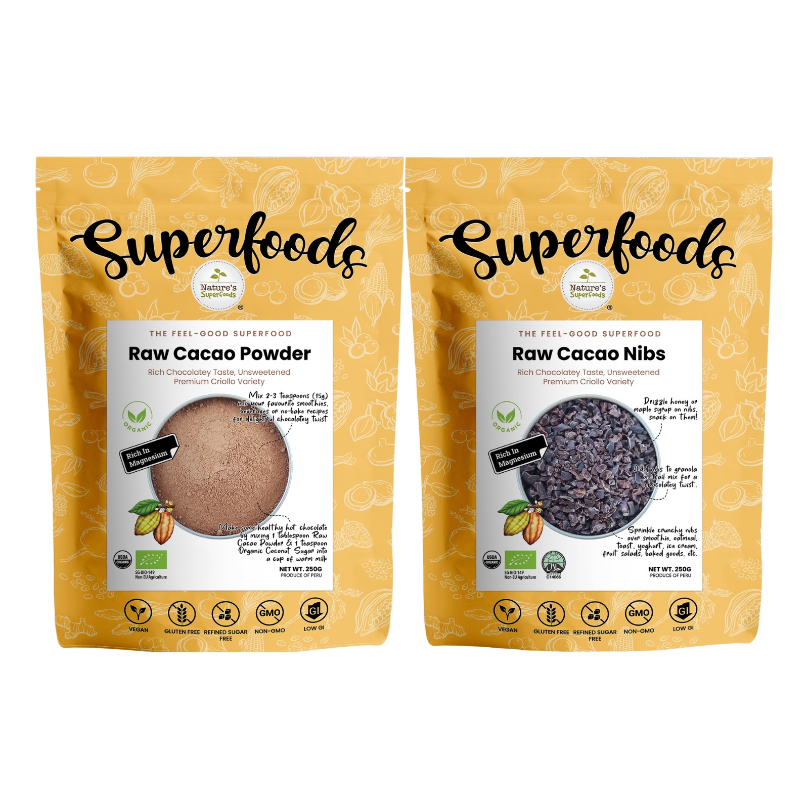Nature's Superfoods Organic Raw Cacao Powder + Nibs | NTUC FairPrice