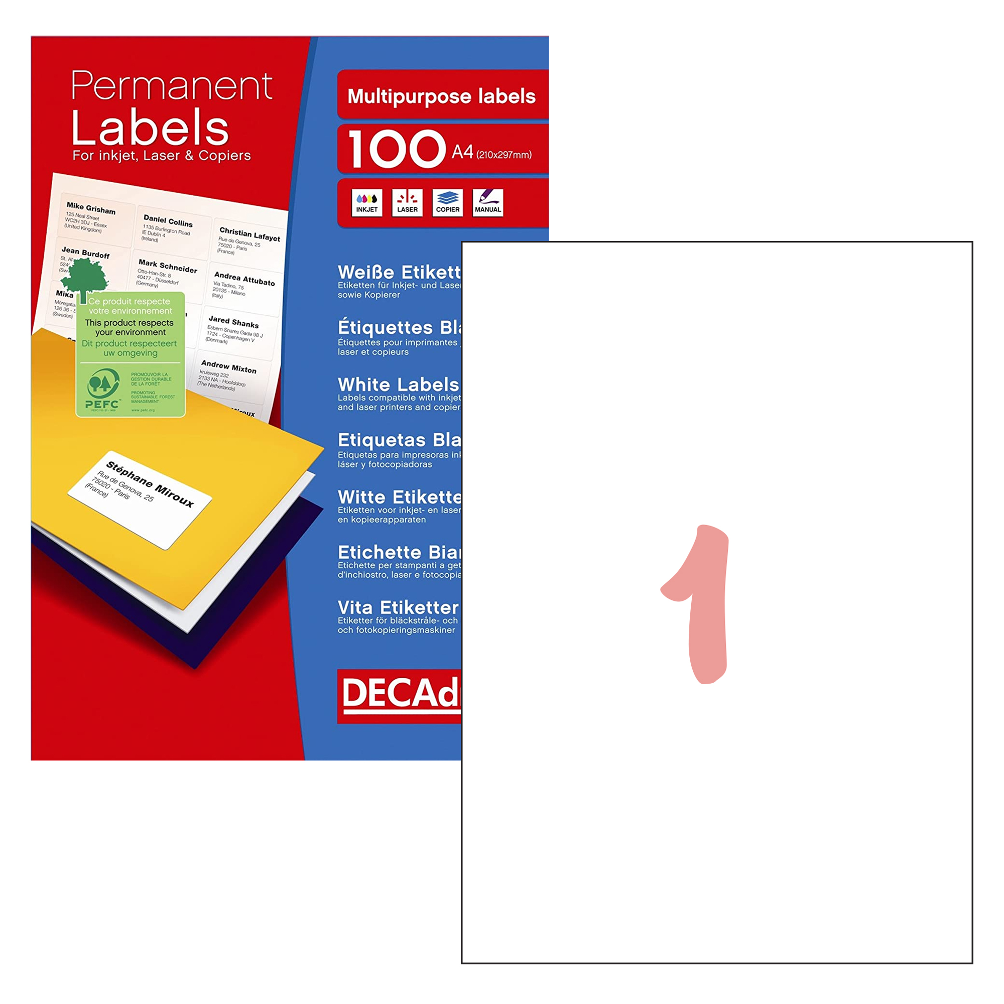 Decadry W1793 Labels A4 | NTUC FairPrice