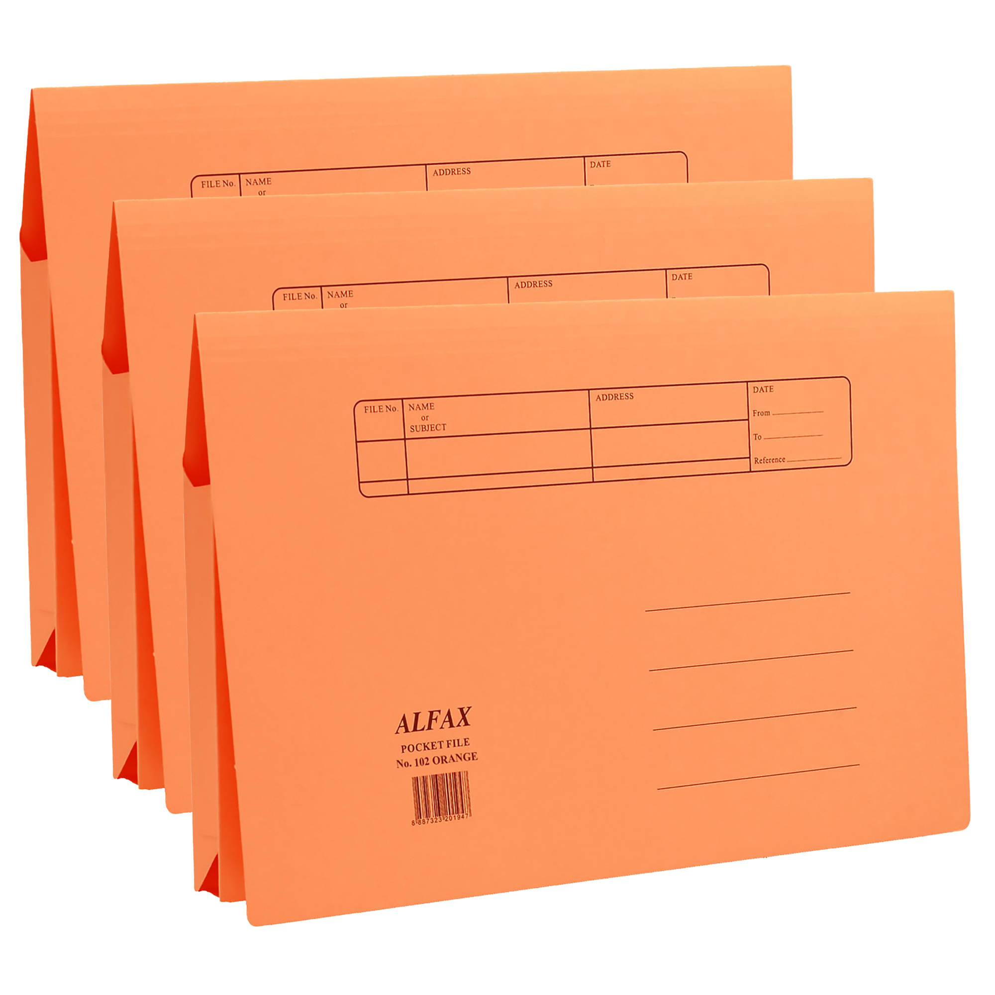 Alfax 102 Paper Pocket File - Orange | NTUC FairPrice