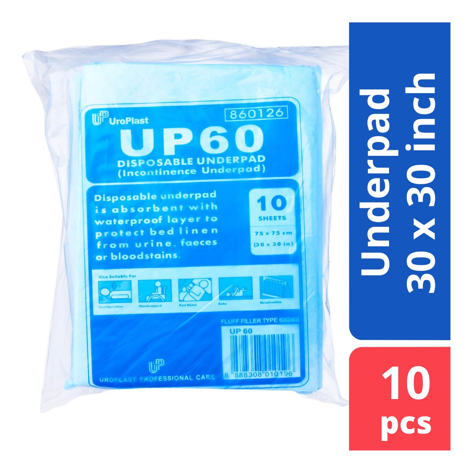UROPLAST Disposable Underpad - Blue Sheet (30x30inch) | NTUC FairPrice