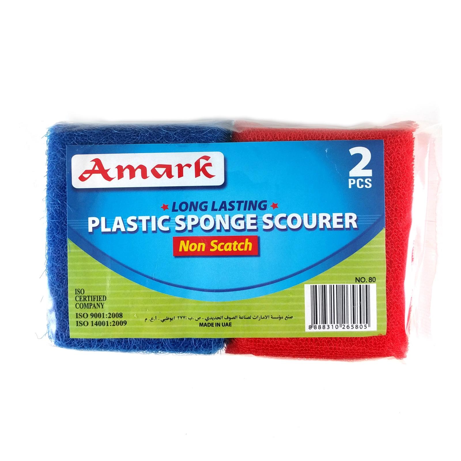 Amark Plastic Non-Scratch Sponge Scourer 4-pc Pack | NTUC FairPrice