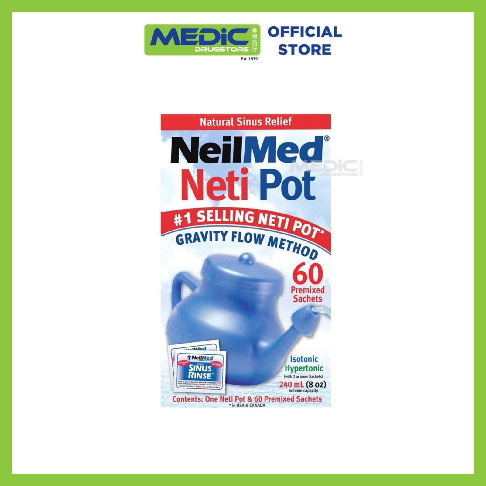 NeilMed Nasaflo Neti Pot With 60s - By Medic Drugstore | NTUC FairPrice