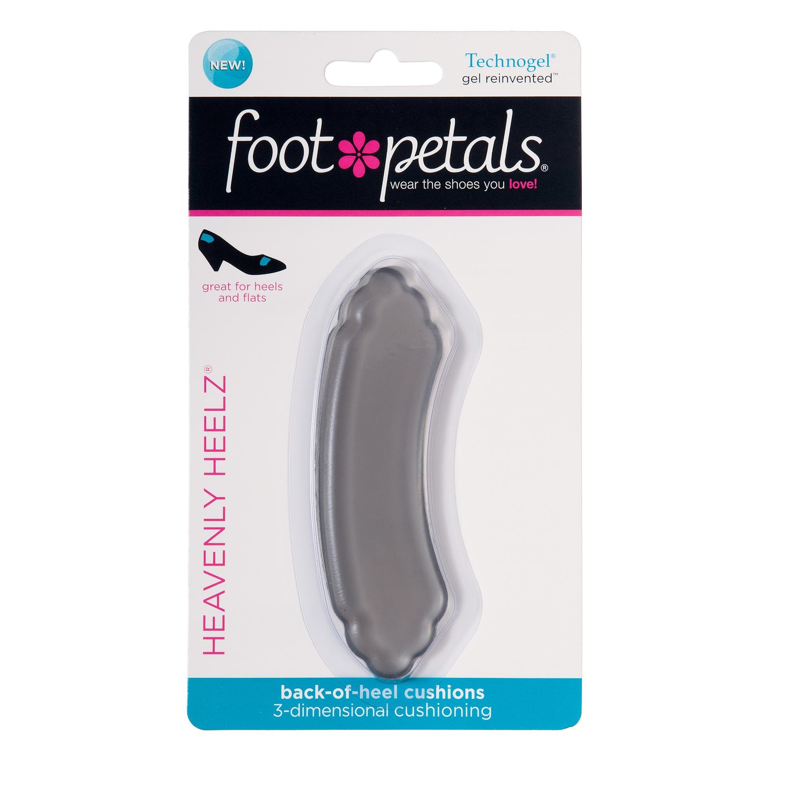 Foot Petals Back of Heel Gel Cushions 1 pair Charcoal NTUC FairPrice