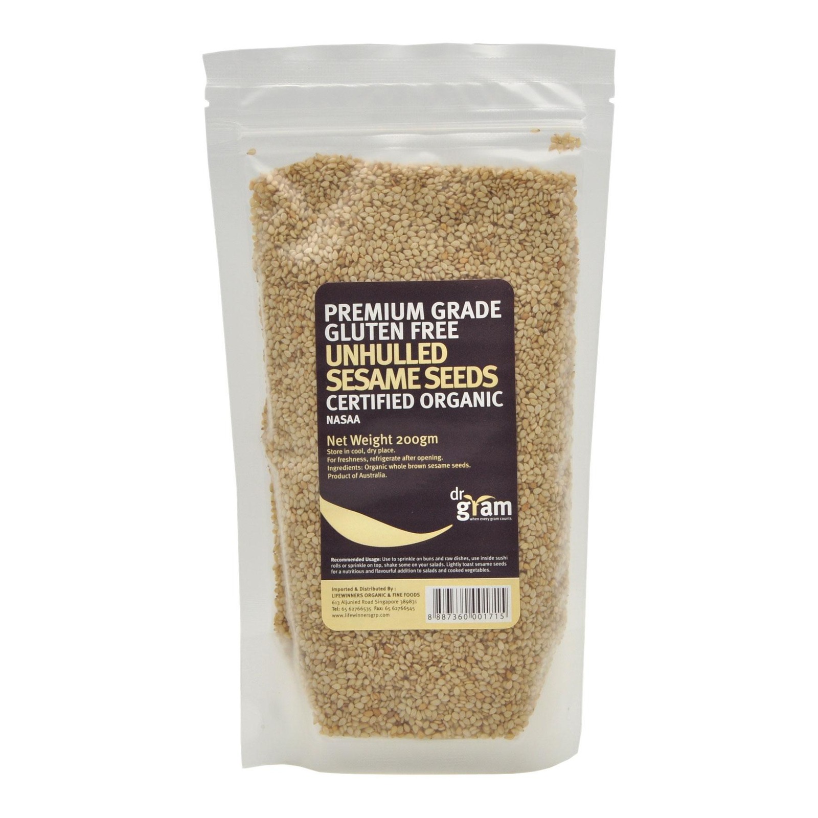 Dr Gram Organic Sesame Seeds - Unhulled | NTUC FairPrice