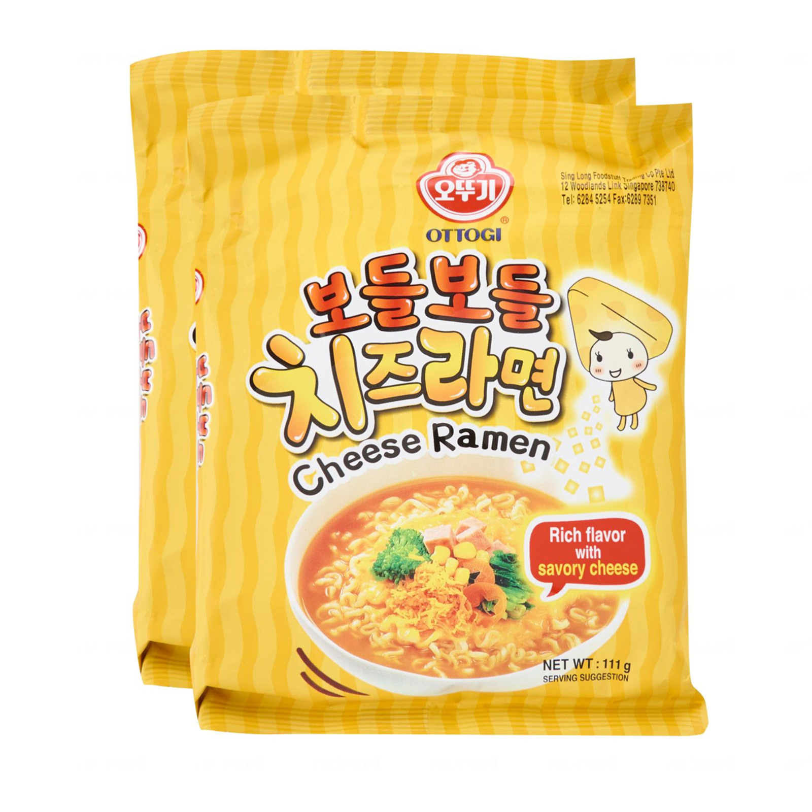 Ottogi Cheese Ramen Single Packet 111 G Bundle of 2 | NTUC FairPrice