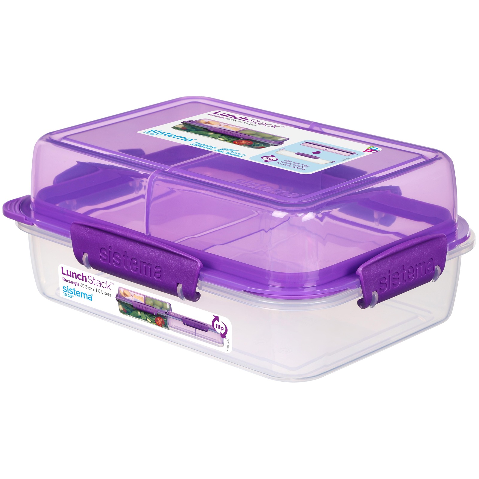 SISTEMA Lunch Stack To Go Rectangle (PURPLE) | NTUC FairPrice