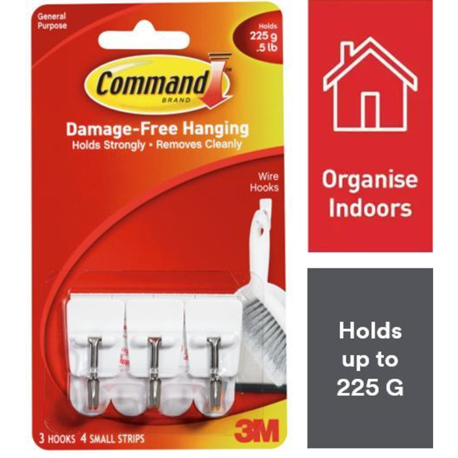 3M 17067 Small Wire Hook, 3/pack (Holds up to 225g) | NTUC FairPrice