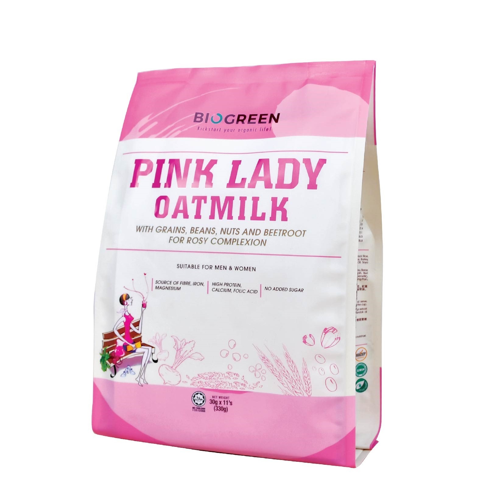 Biogreen Biogreen Pink Lady Dairy Free Oatmilk (Sachet) | NTUC FairPrice