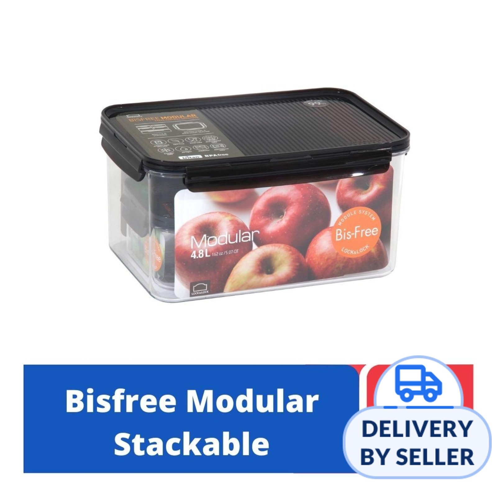 LOCK&LOCK Bisfree Modular Food Container Rect 4.8L | NTUC FairPrice