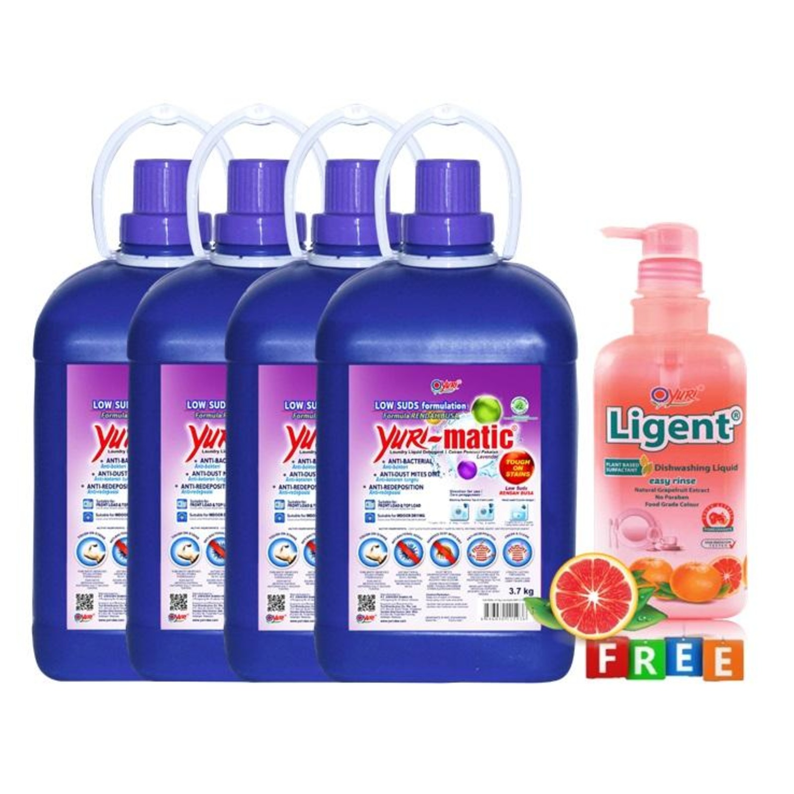 Yuri-matic Antibacterial Laundry Liquid Low Suds | NTUC FairPrice