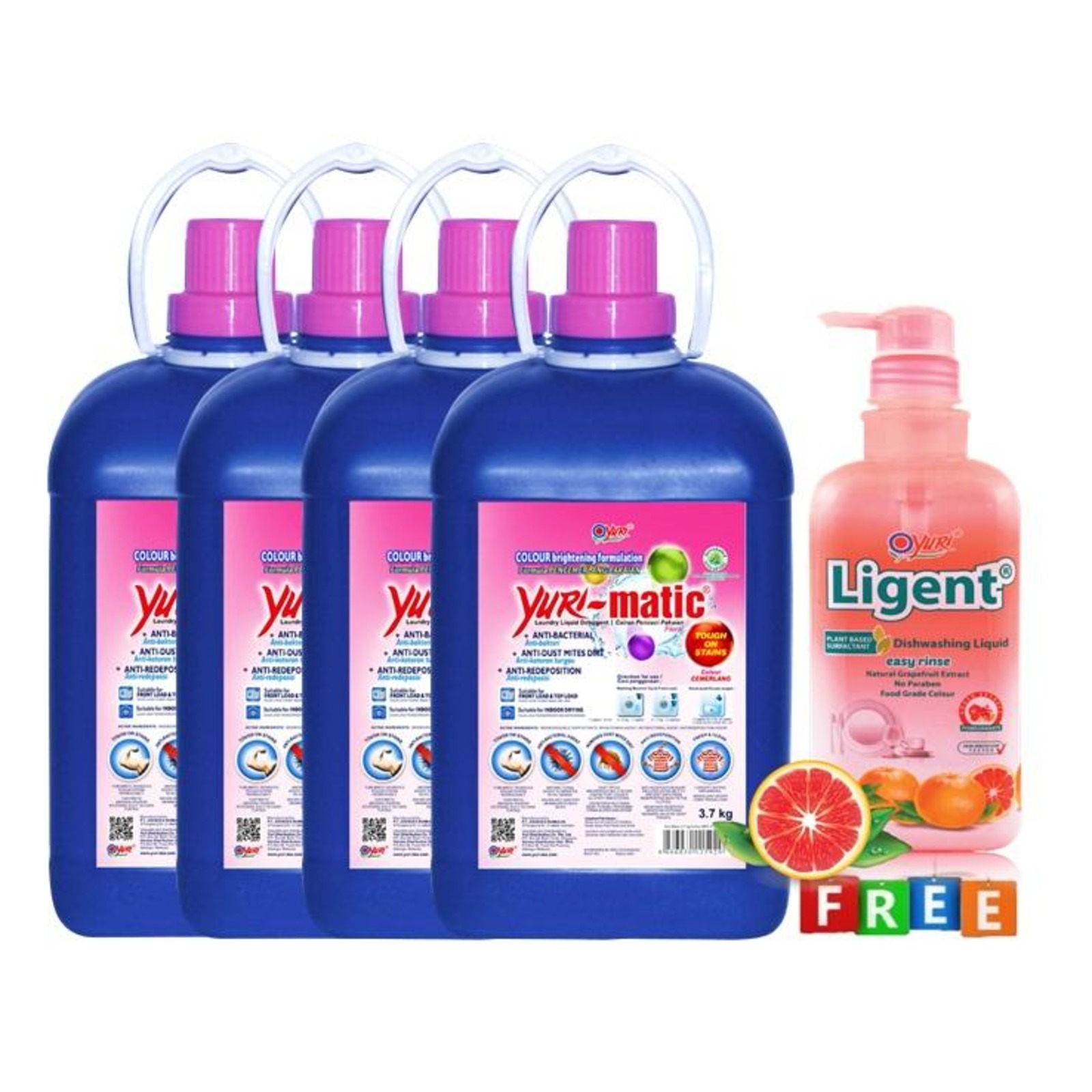 Yuri-matic Antibacterial Laundry Liquid Colour | NTUC FairPrice