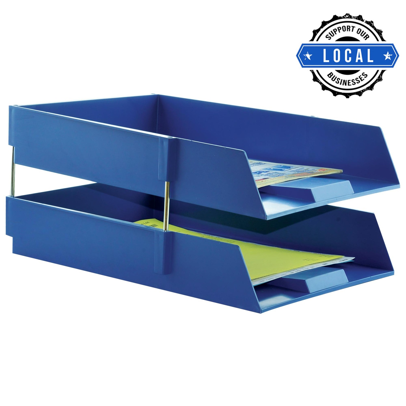 Alfax 2082 Letter Tray 2Tier Blue | NTUC FairPrice