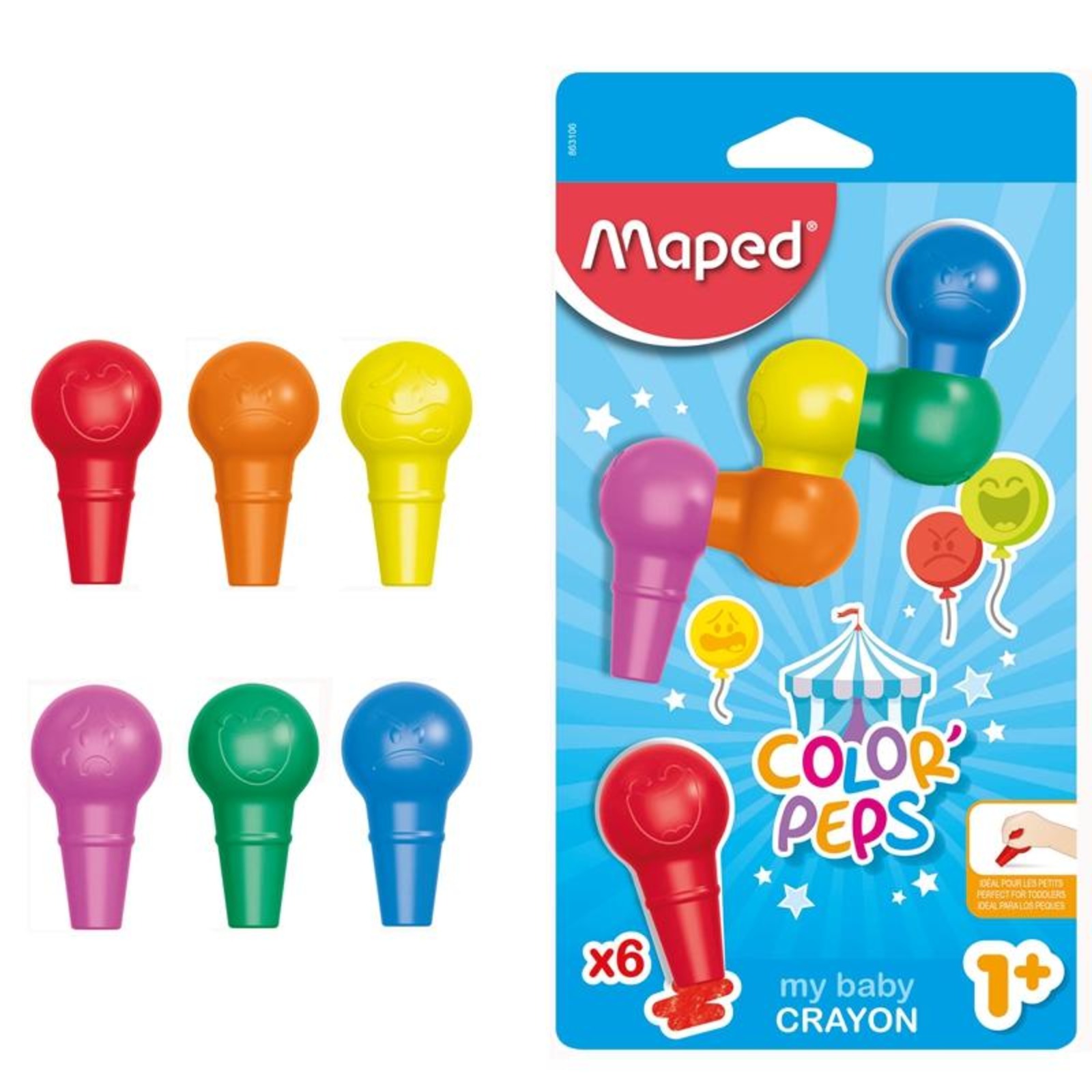 Maped Baby Crayons 863106 6pcs/pkt | NTUC FairPrice
