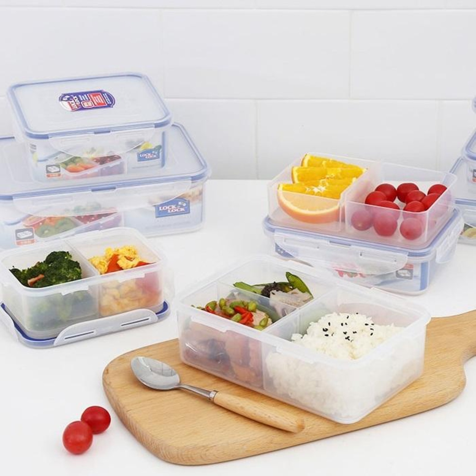 LOCK&LOCK Classic Food Container with Divider Rect 350ml | NTUC FairPrice