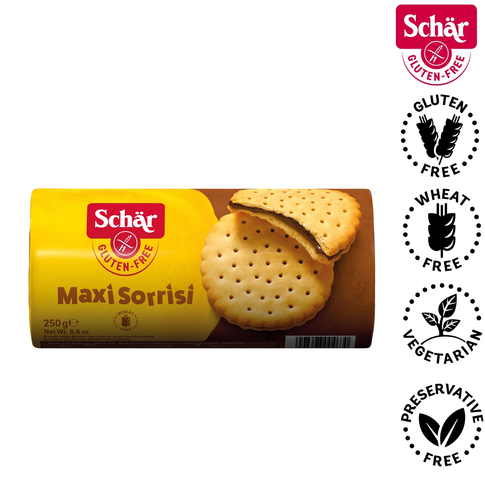 Schar Gluten Free Maxi Sorrisi Sandwich Cookies 250g | NTUC FairPrice