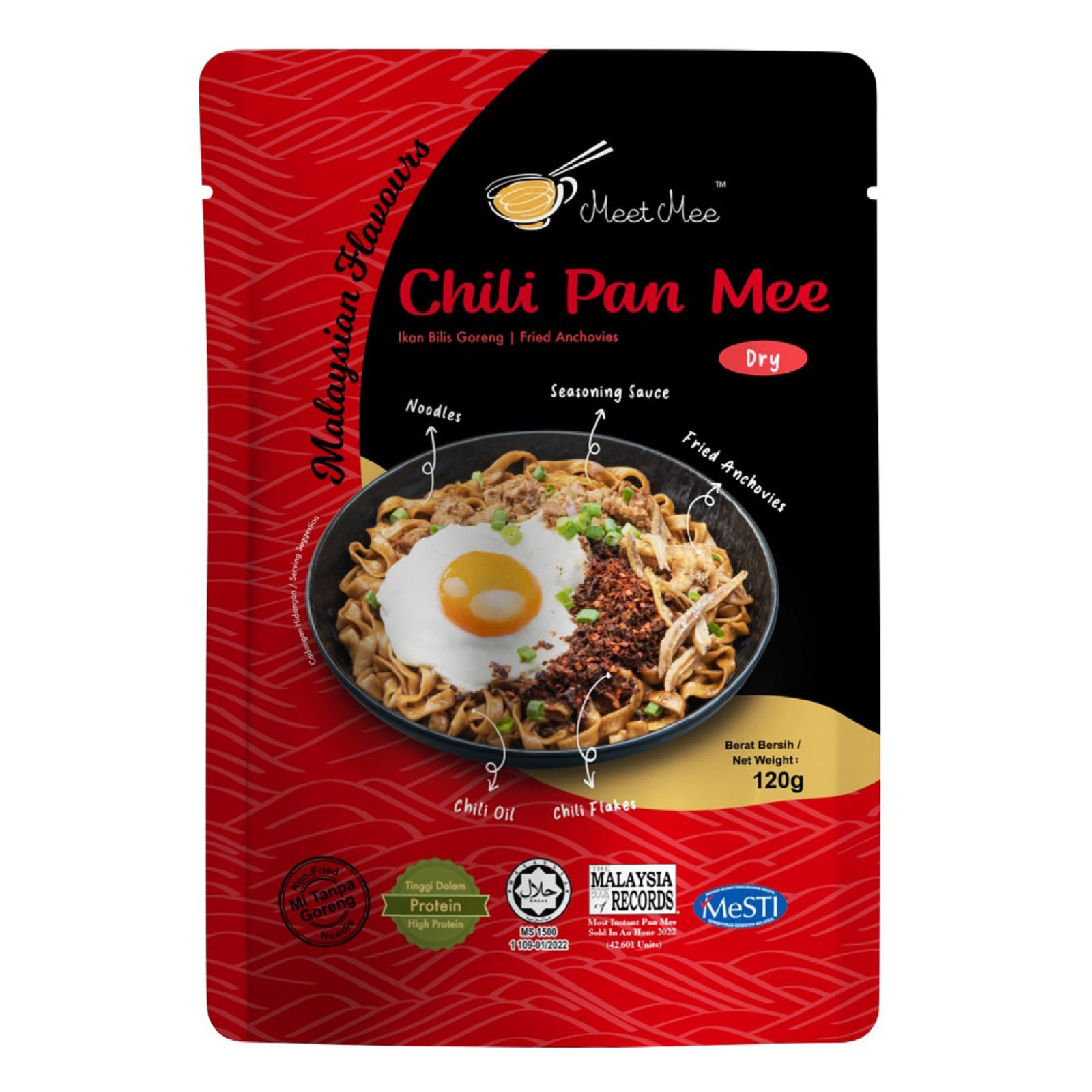 Meet Mee Chili Pan Mee Anchovies - Thick Noodles | NTUC FairPrice