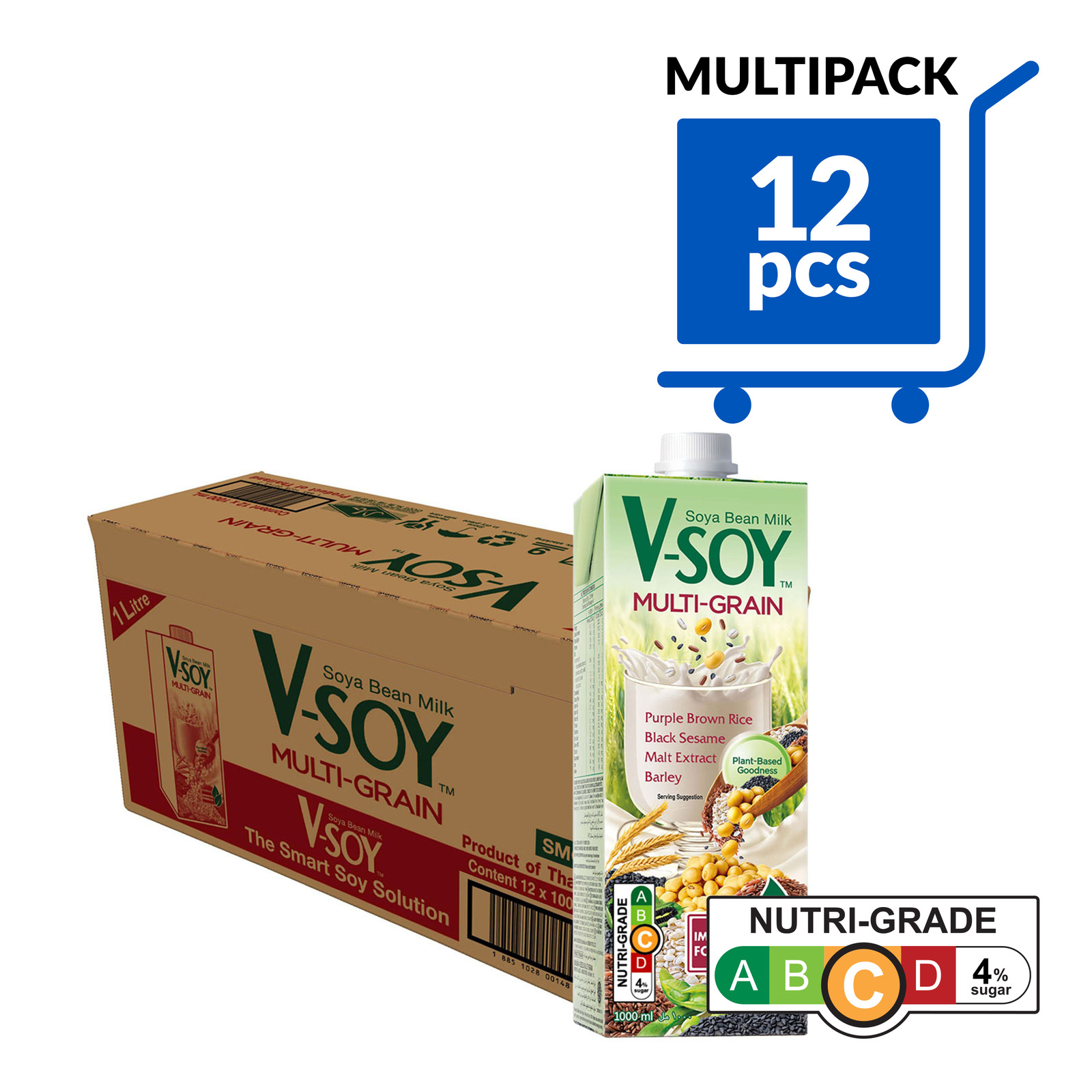 V-Soy Soya Bean Milk - Multi-Grain (Carton) | NTUC FairPrice