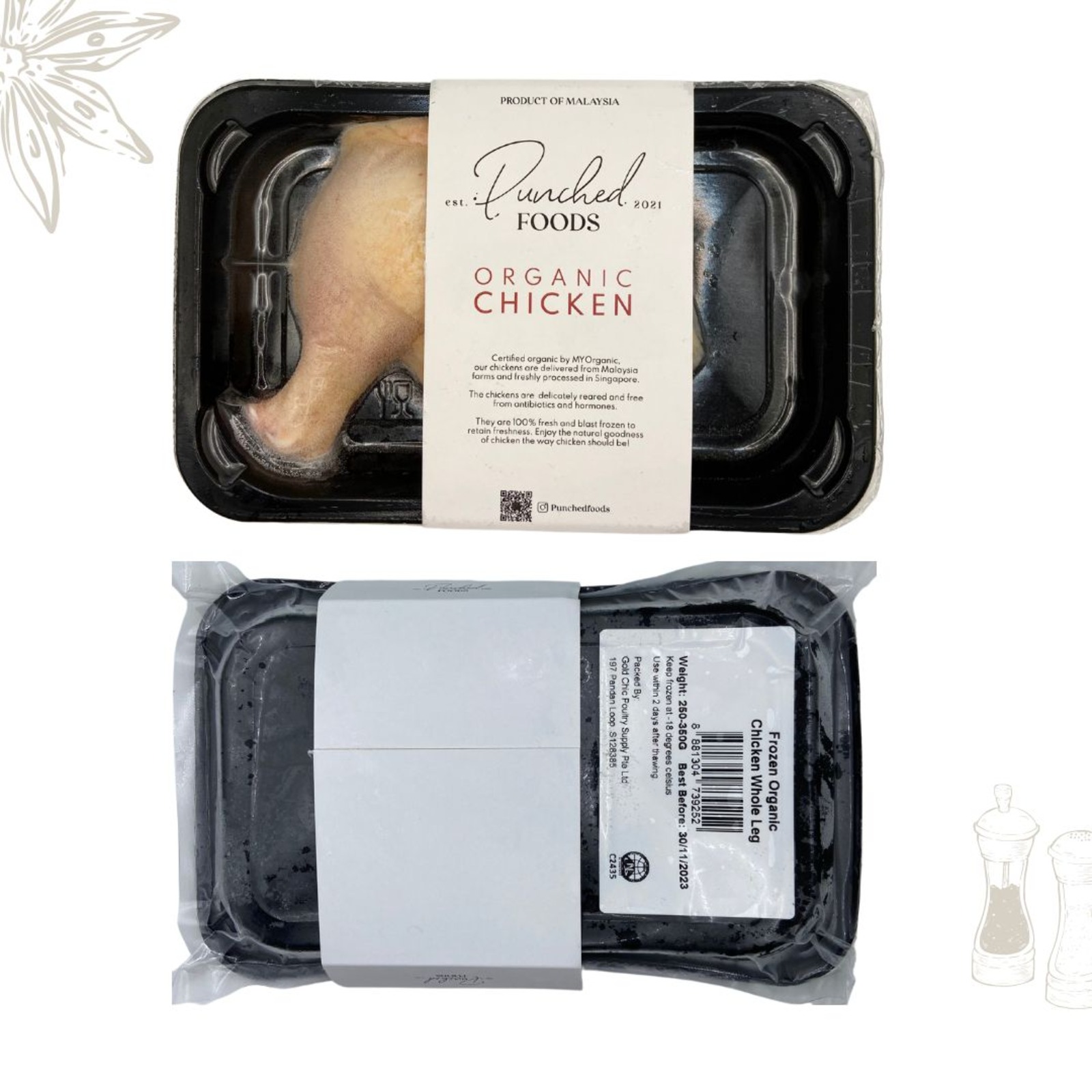 Punched Foods Organic Chicken Whole Leg | NTUC FairPrice
