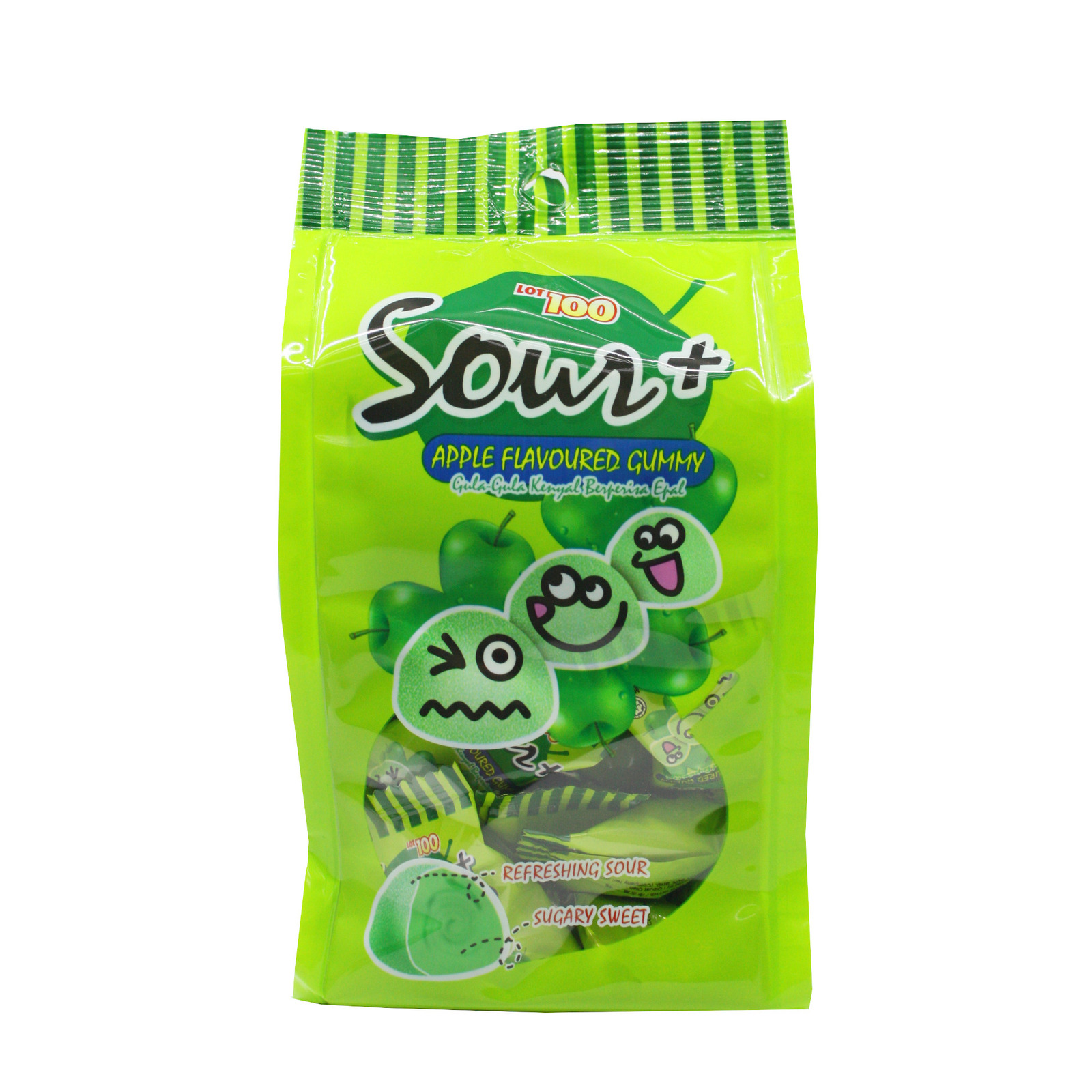 Lot 100 Sour+ Gummy (Apple) 95G | NTUC FairPrice
