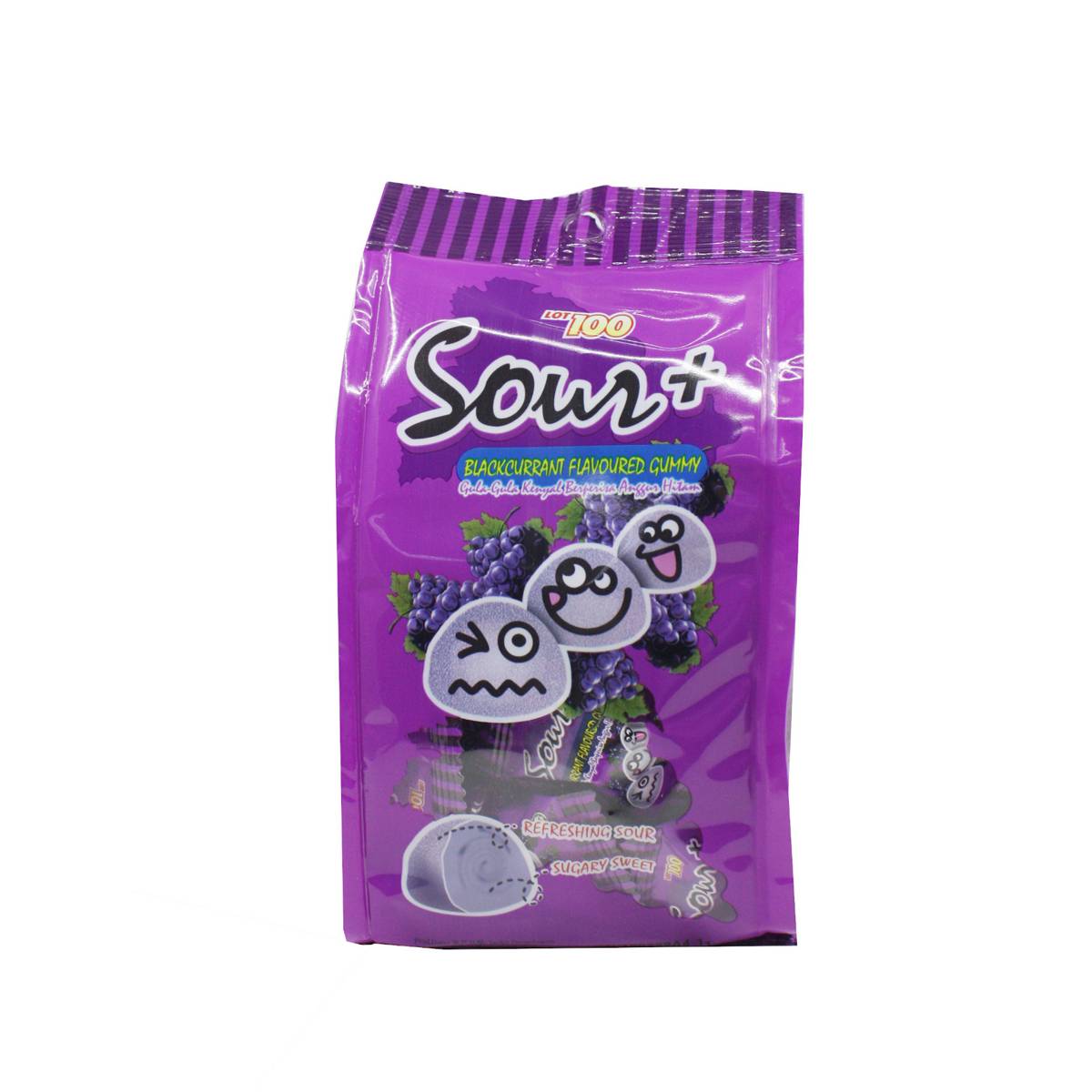 Lot 100 Sour+ Gummy (Blackcurrant) 95G | NTUC FairPrice