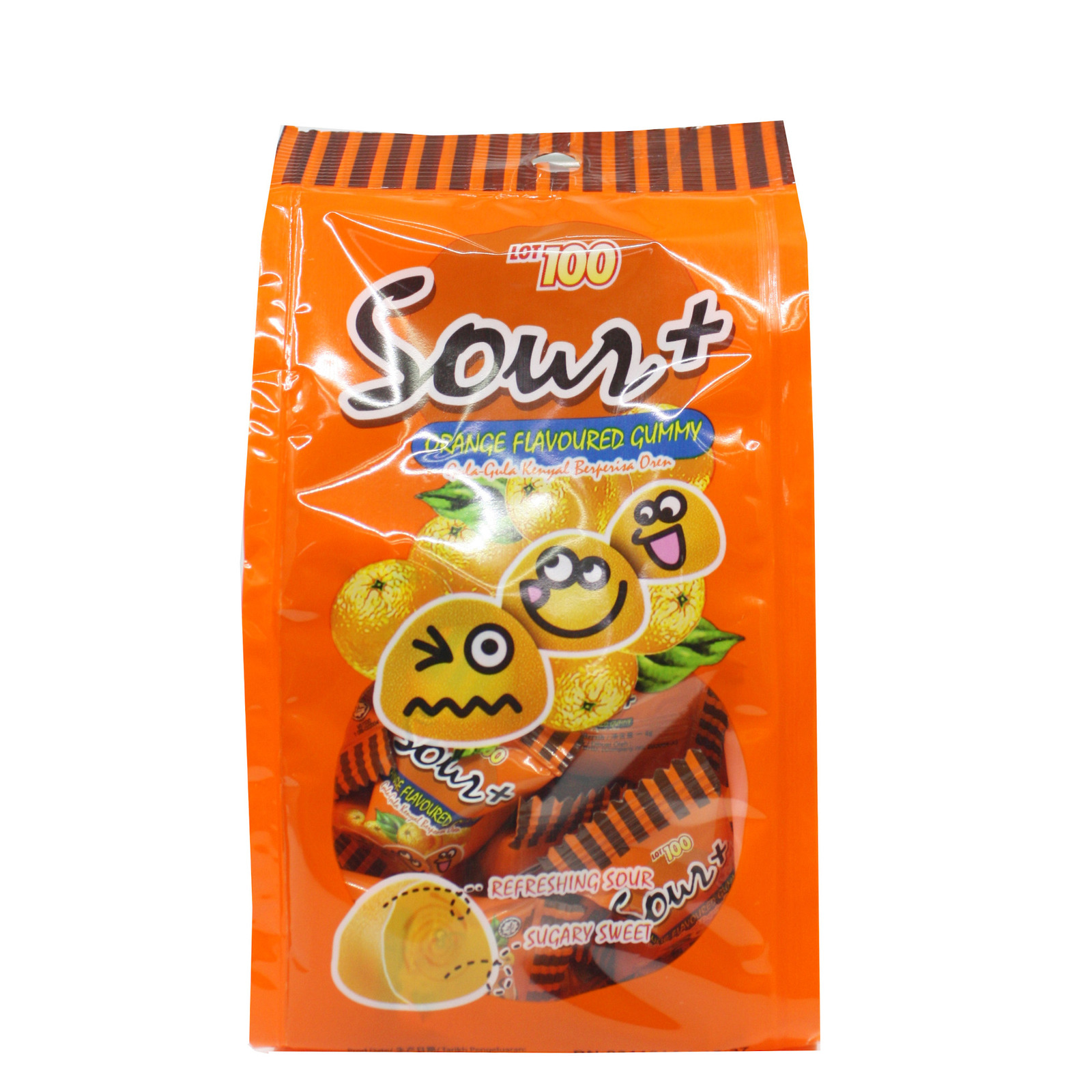 Lot 100 Sour+ Gummy (Orange) 95G | NTUC FairPrice