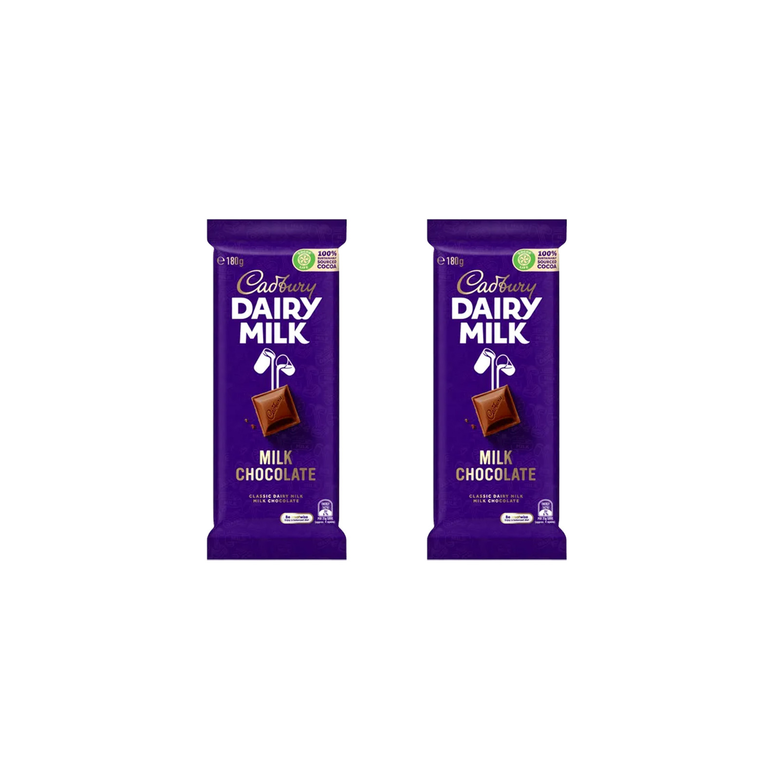 Cadbury Dairy Milk Plain Block 180g Bundle of 2 | NTUC FairPrice