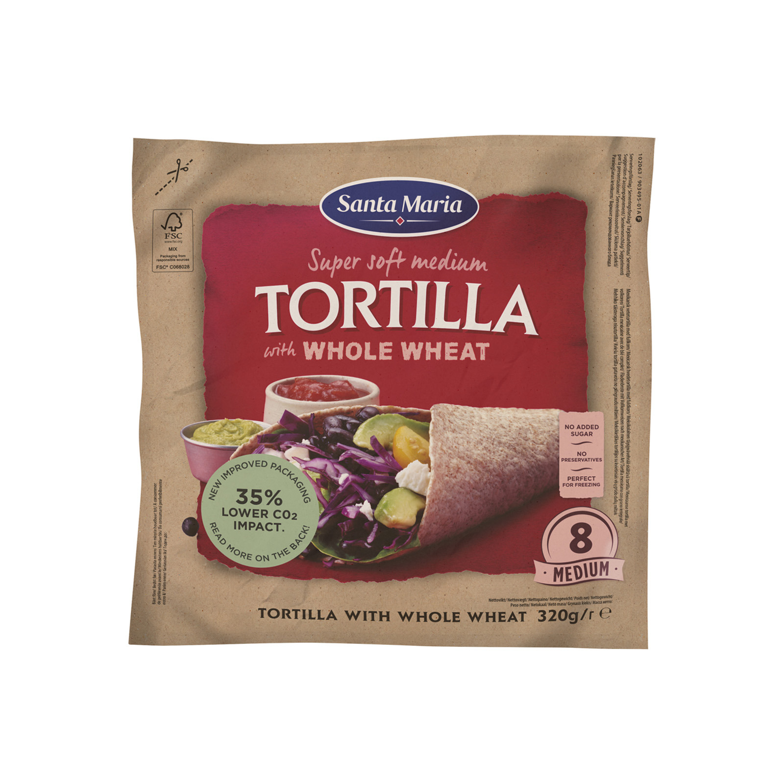 Santa Maria Tex Mex Tortilla Whole Wheat Medium Wrap | NTUC FairPrice
