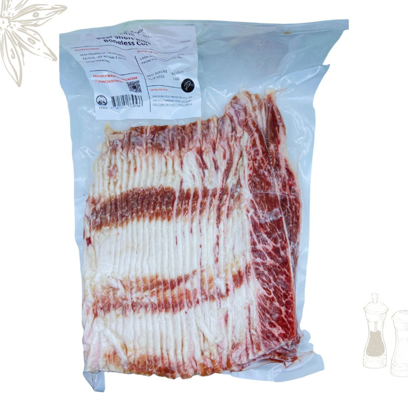 Punched Foods US Boneless Beef Short Ribs (Prime Karubi) | NTUC FairPrice