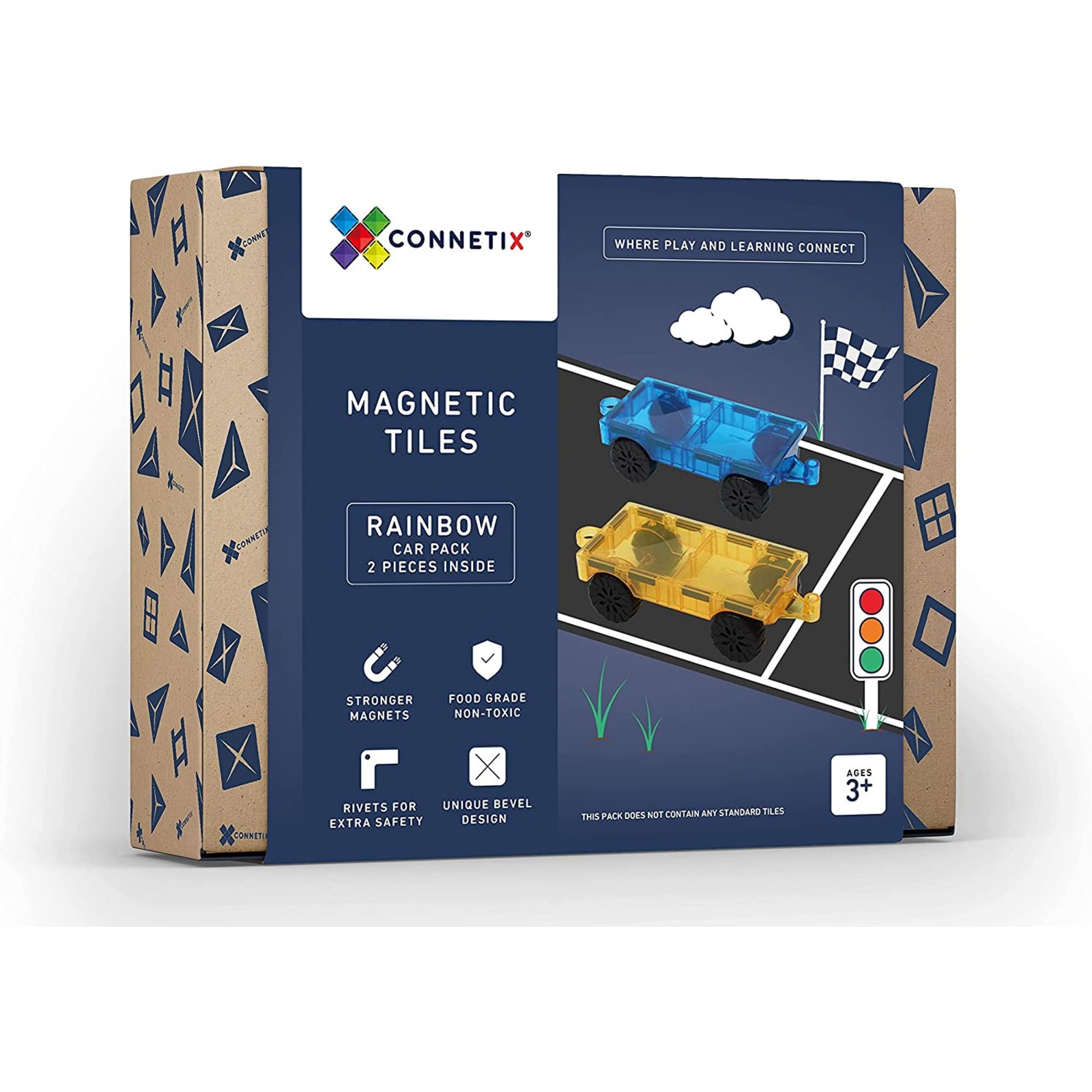 Connetix Tiles 2 Pcs Magnetic Car pack STEAM Learning Toy | NTUC FairPrice