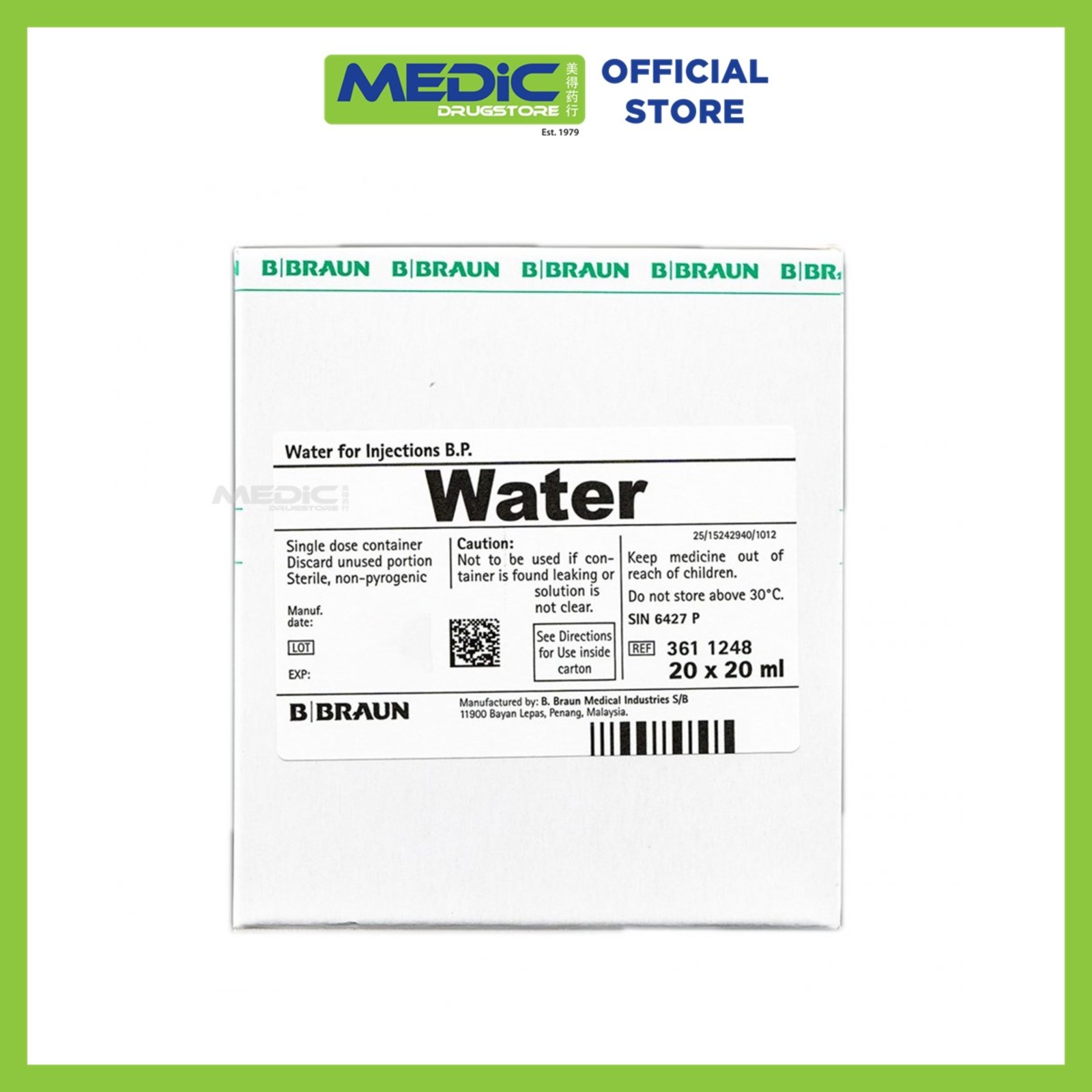 B Braun Water for Inj. B.P. Mini-Plasco | NTUC FairPrice