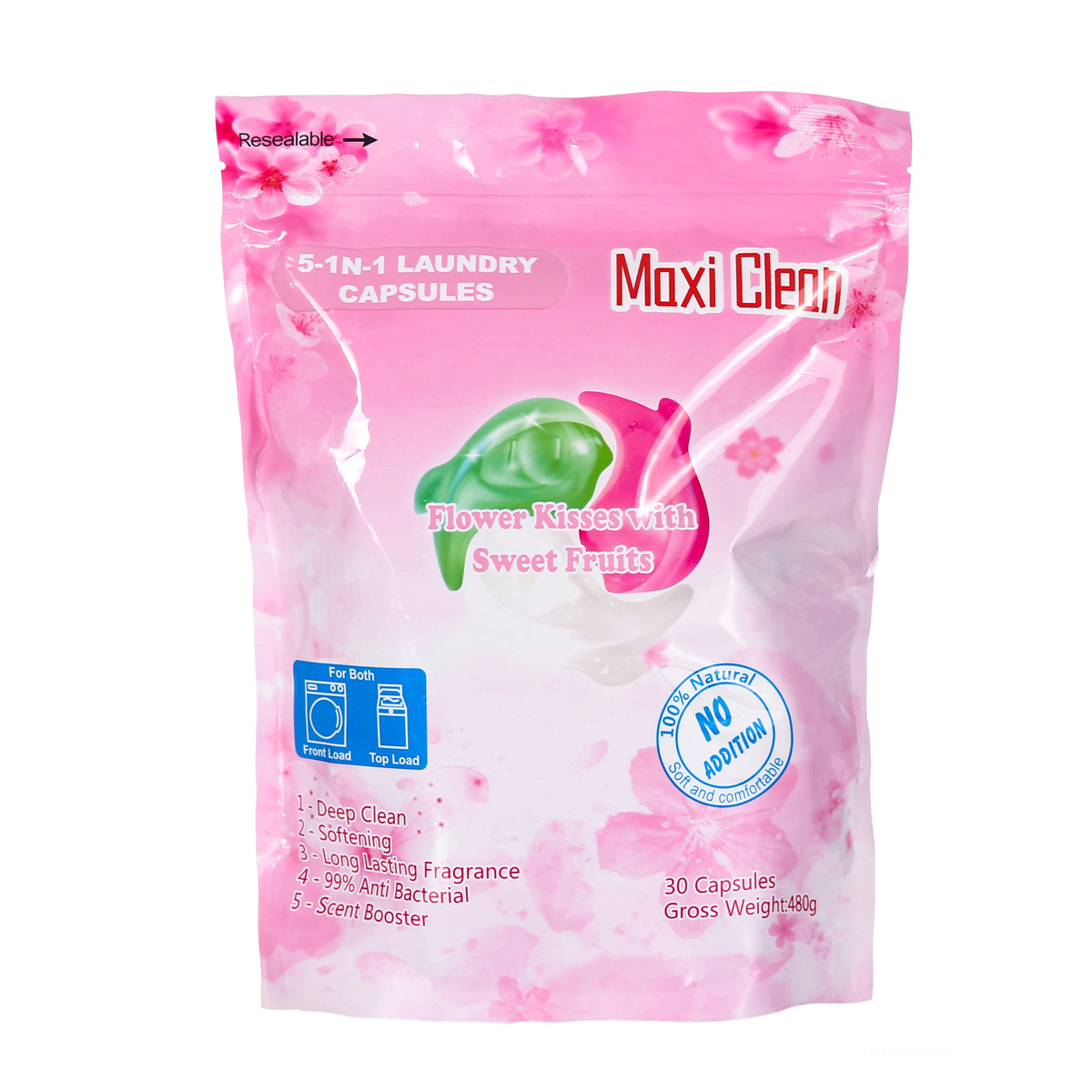 Maxi Clean 5in1 Laundry Capsules Pods Refill - Flower Kisses | NTUC ...