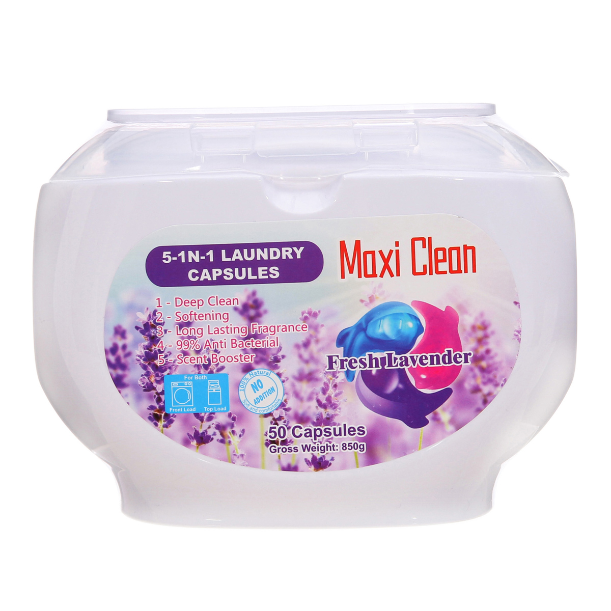 Maxi Clean 5in1 Laundry Capsules Pods Tub - Fresh Lavender | NTUC FairPrice