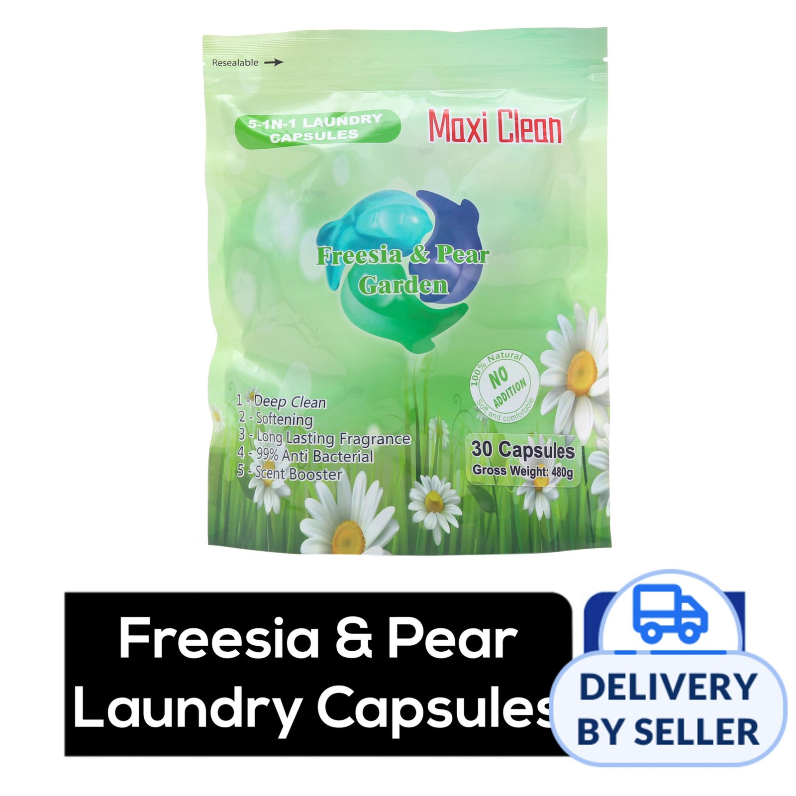 Maxi Clean 5in1 Laundry Capsules Pods - Freesia & Pear Refill | NTUC ...