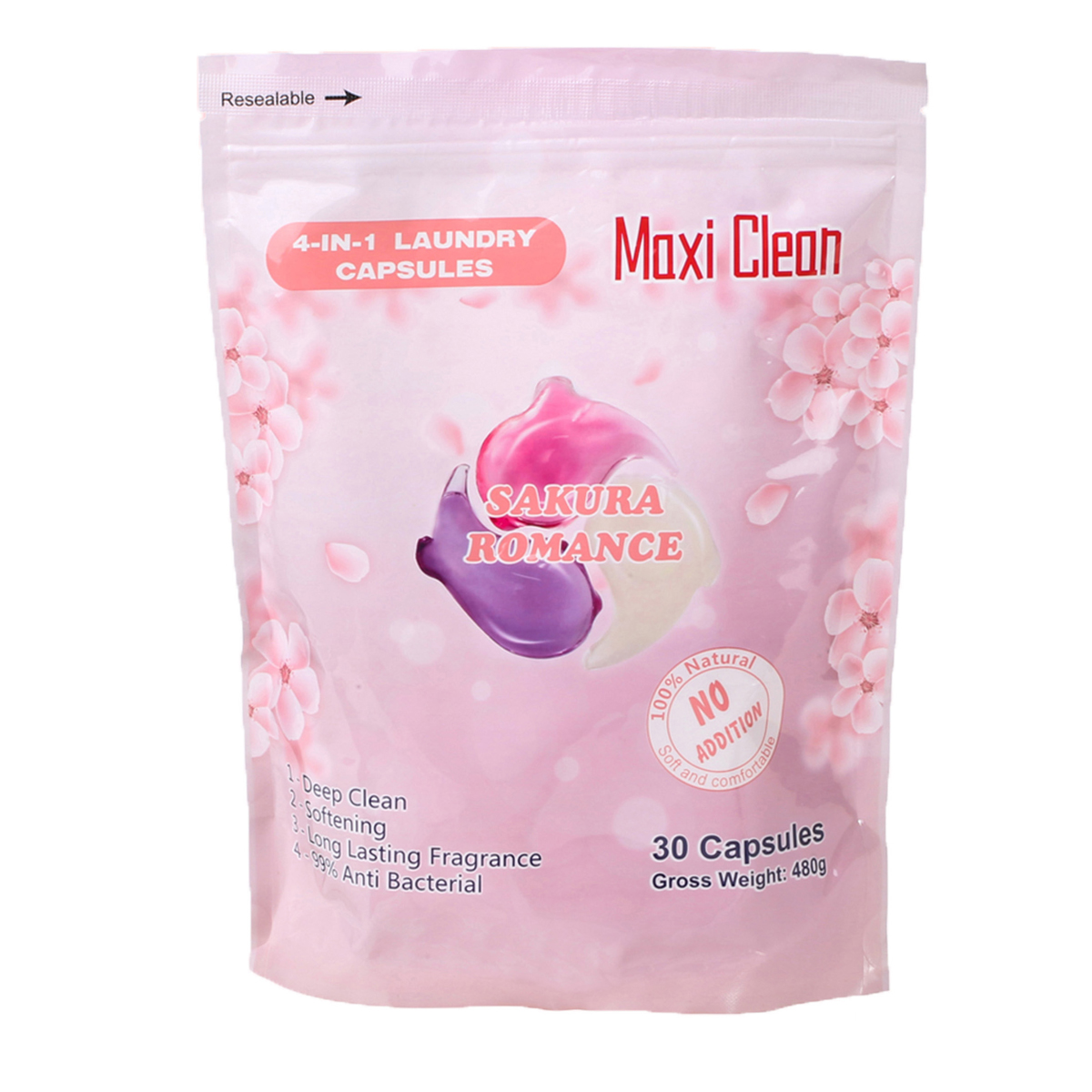 Maxi Clean 4in1 Laundry Capsules Pods - Sakura Romance Refill | NTUC ...