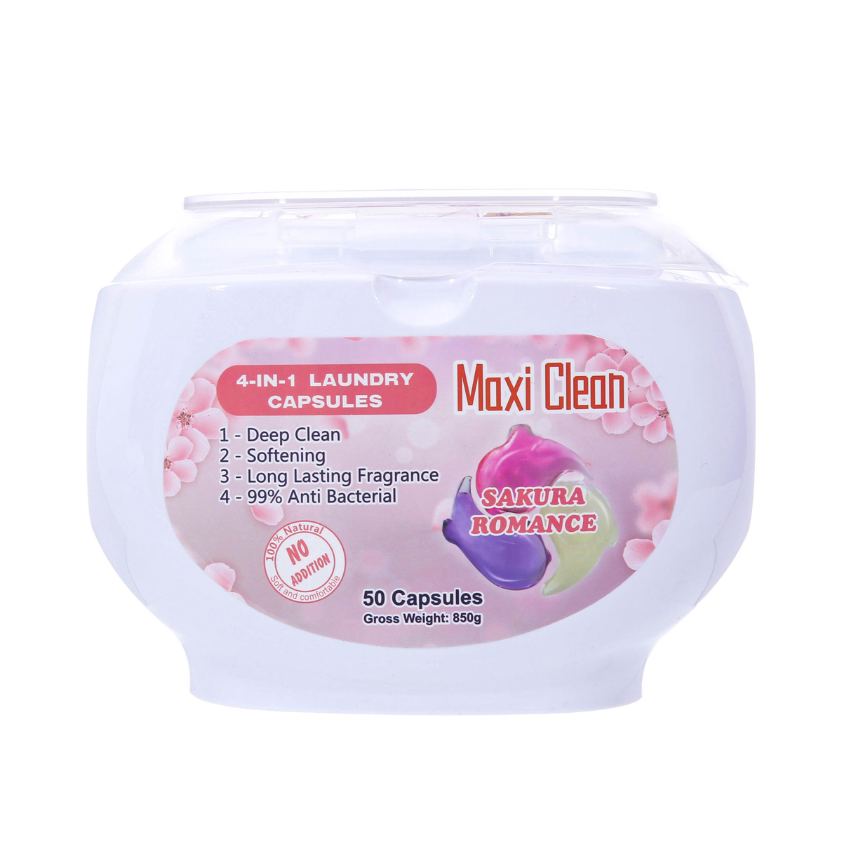 Maxi Clean 4in1 Laundry Capsules Pods Tub - Sakura Romance | NTUC FairPrice