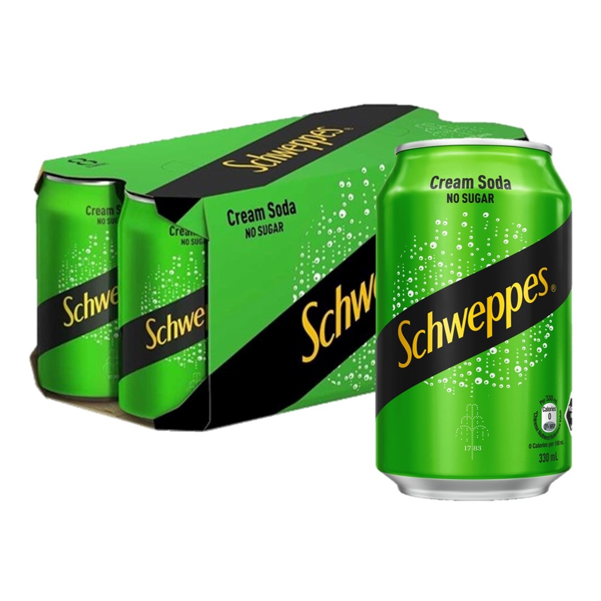 Schweppes Cream Soda No Sugar Can - Bundle of 8 | NTUC FairPrice