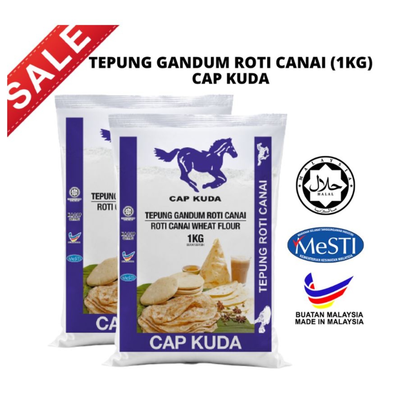 CAP KUDA ROTI CANAI Wheat Flour 1KG | NTUC FairPrice