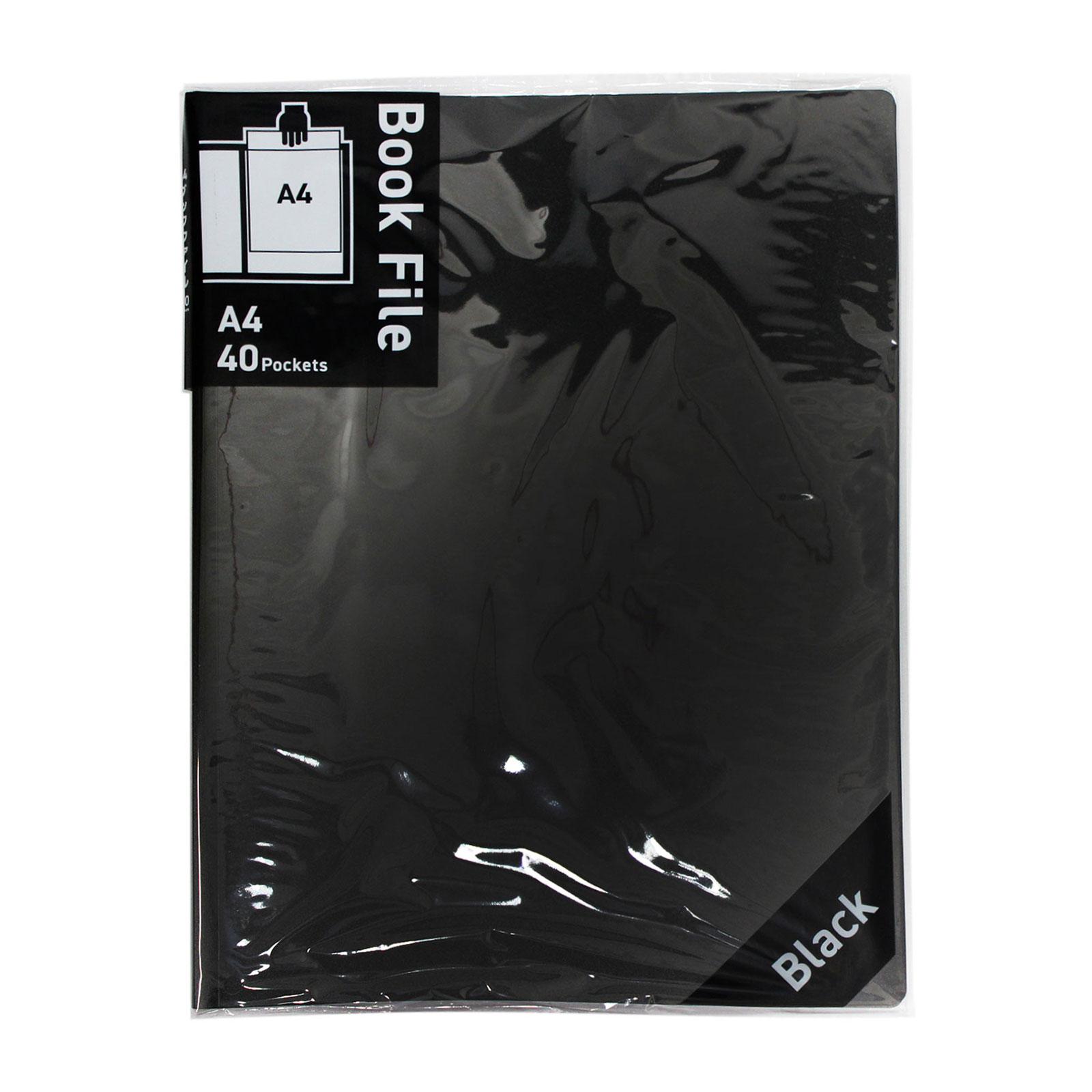 A4 Clear File Holder Book (40 Pockets) - Black | NTUC FairPrice
