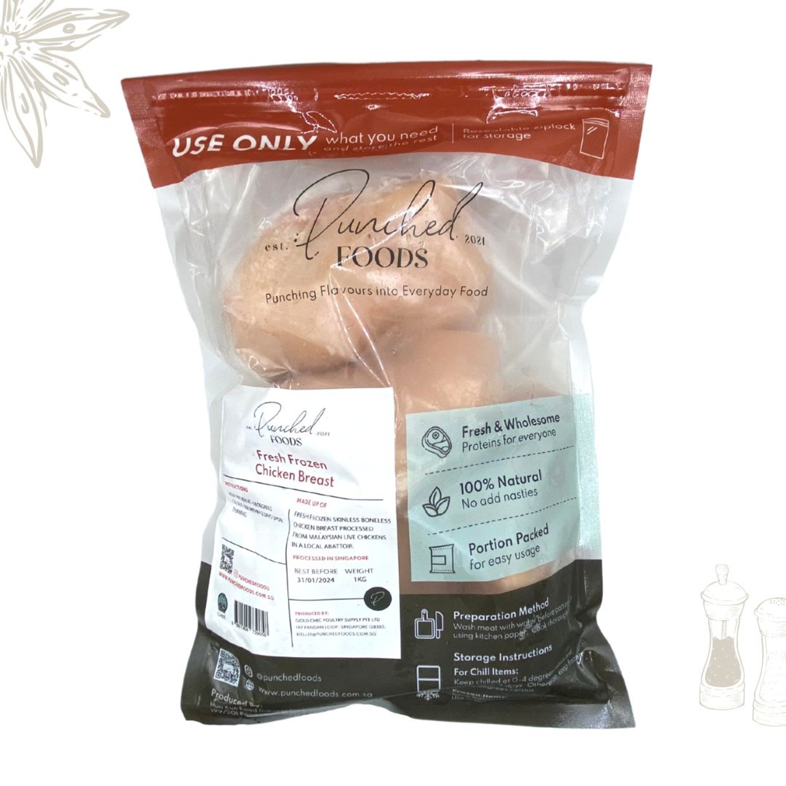 Punched Foods Fresh Frozen Chicken Breast | NTUC FairPrice