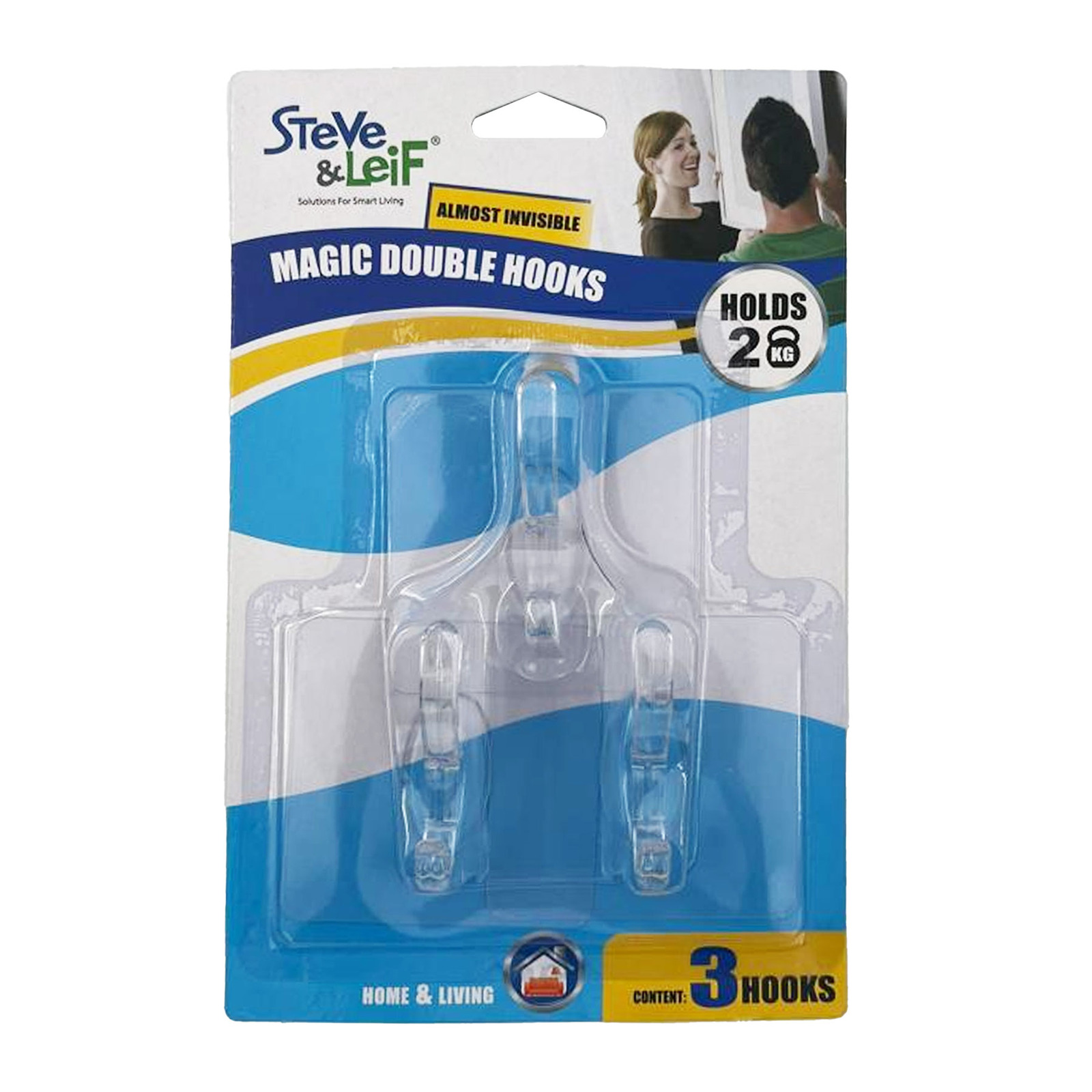 Steve & Leif Transparent Magic Double Hooks (3 Pcs) | NTUC FairPrice