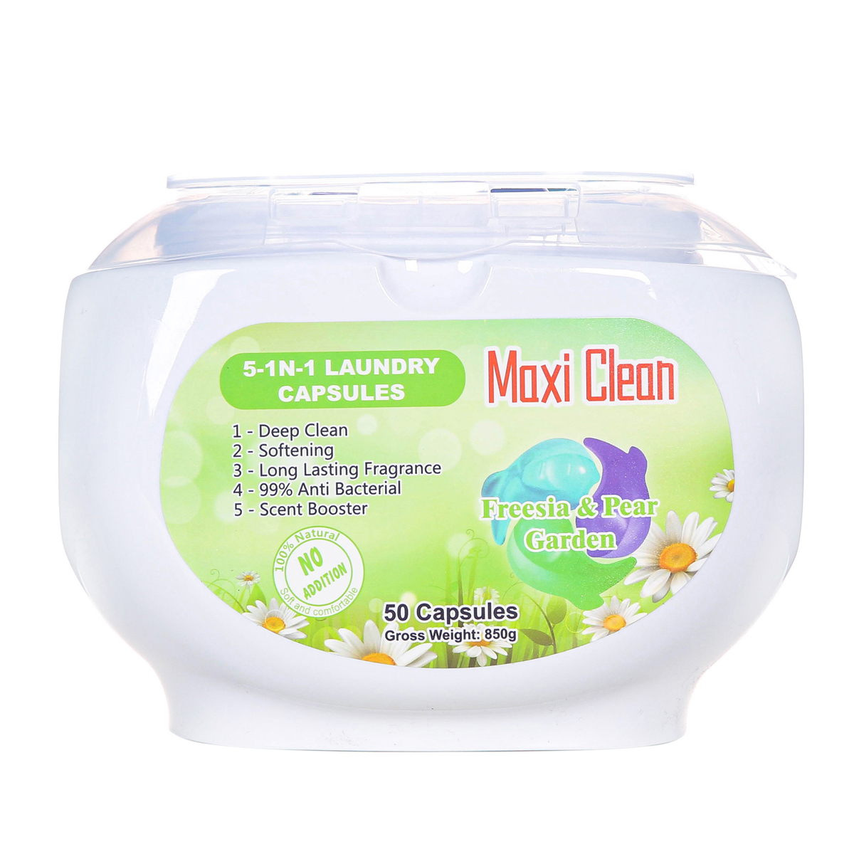 Maxi Clean 5in1 Laundry Capsules Pods Tub - Freesia & Pear | NTUC FairPrice