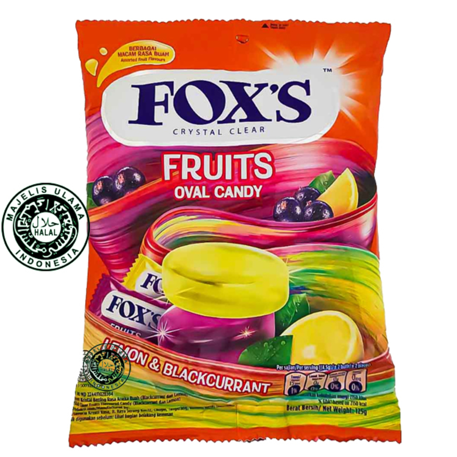 Fox's Crystal Clear Oval Candy Lemon & Blackcurrant | NTUC FairPrice