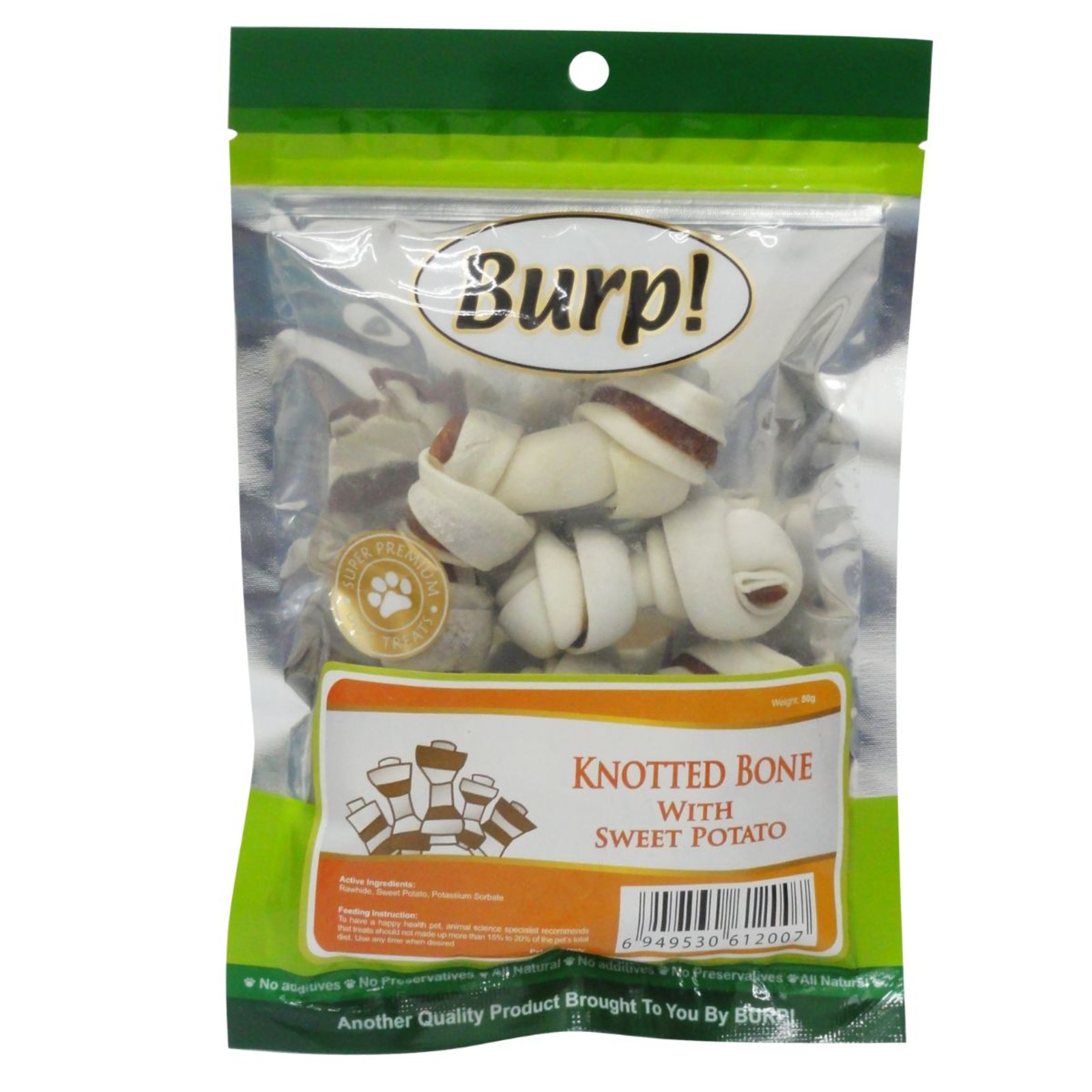 Burp Rawhide Knotted Bone With Sweet Potato | NTUC FairPrice